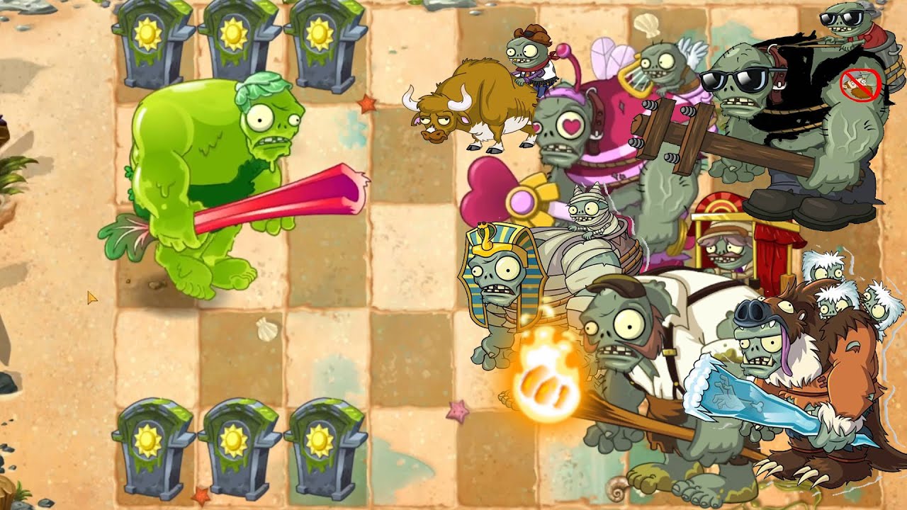 GREEN MONSTER FIGHT ALL 1000 Zombies GARGANTUAR │PvZ 2 Highlight - YouTube