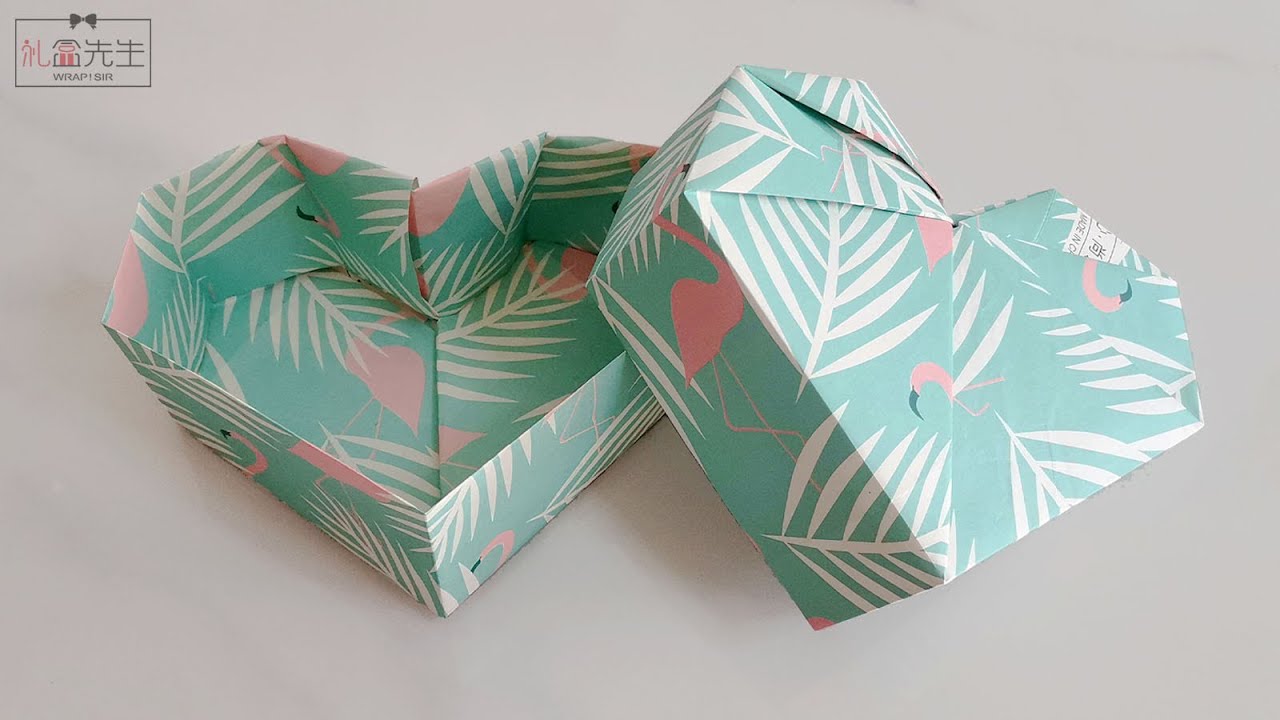 Gift Wrapping Love | 3D Origami Heart Gift Box Instructions - YouTube