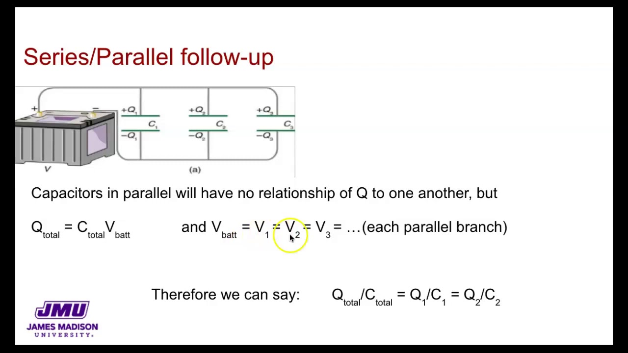 JMU PHYS 150 combining capacitors pt 2 - YouTube