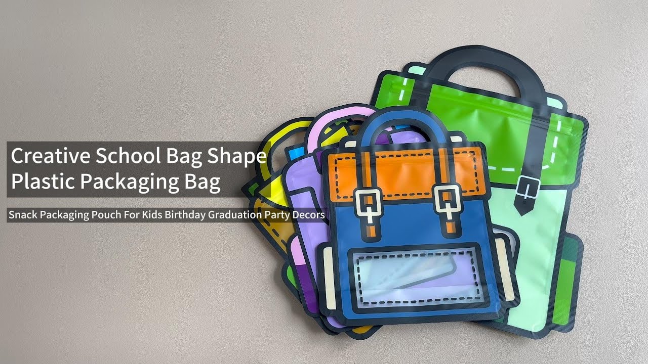 Creative School Bag Shape Plastic Packaging Bag Snack Packaging Pouch ...