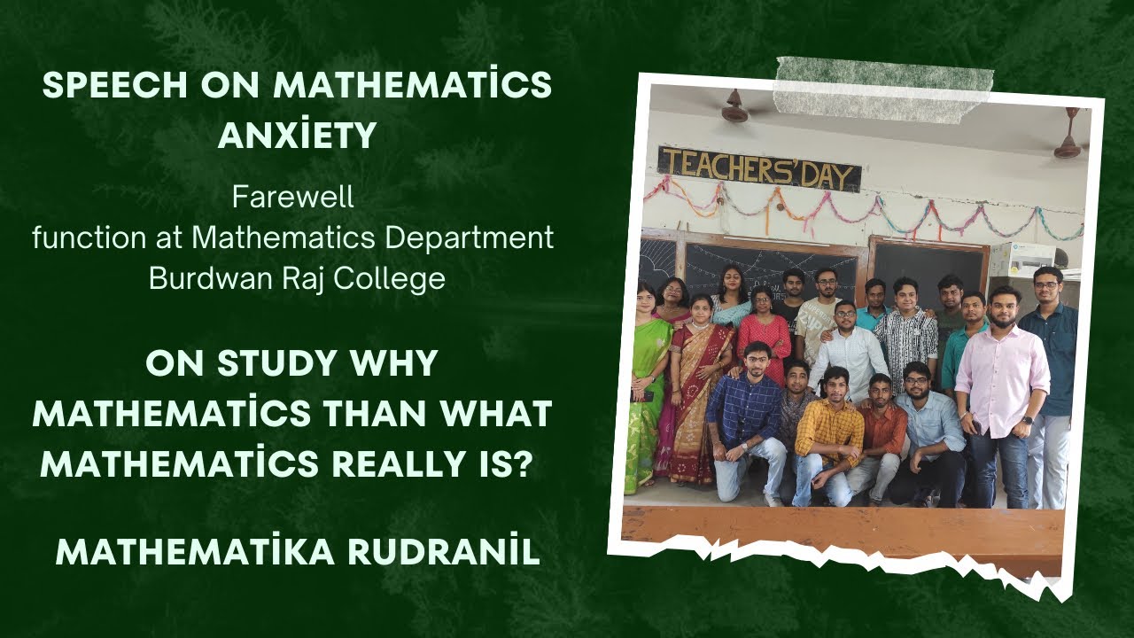 Speech on Learn ‘Why Mathematics’ is important | College Farewel ...