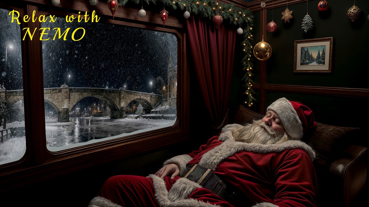 Come Along with Santa on a Cozy Christmas Train Journey 🚂 Dimly Lit ...