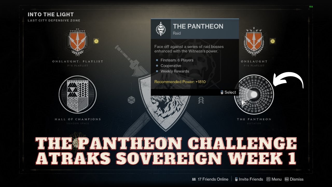 Destiny 2 Season of the Wish - The Pantheon Challenge Atraks Sovereign ...