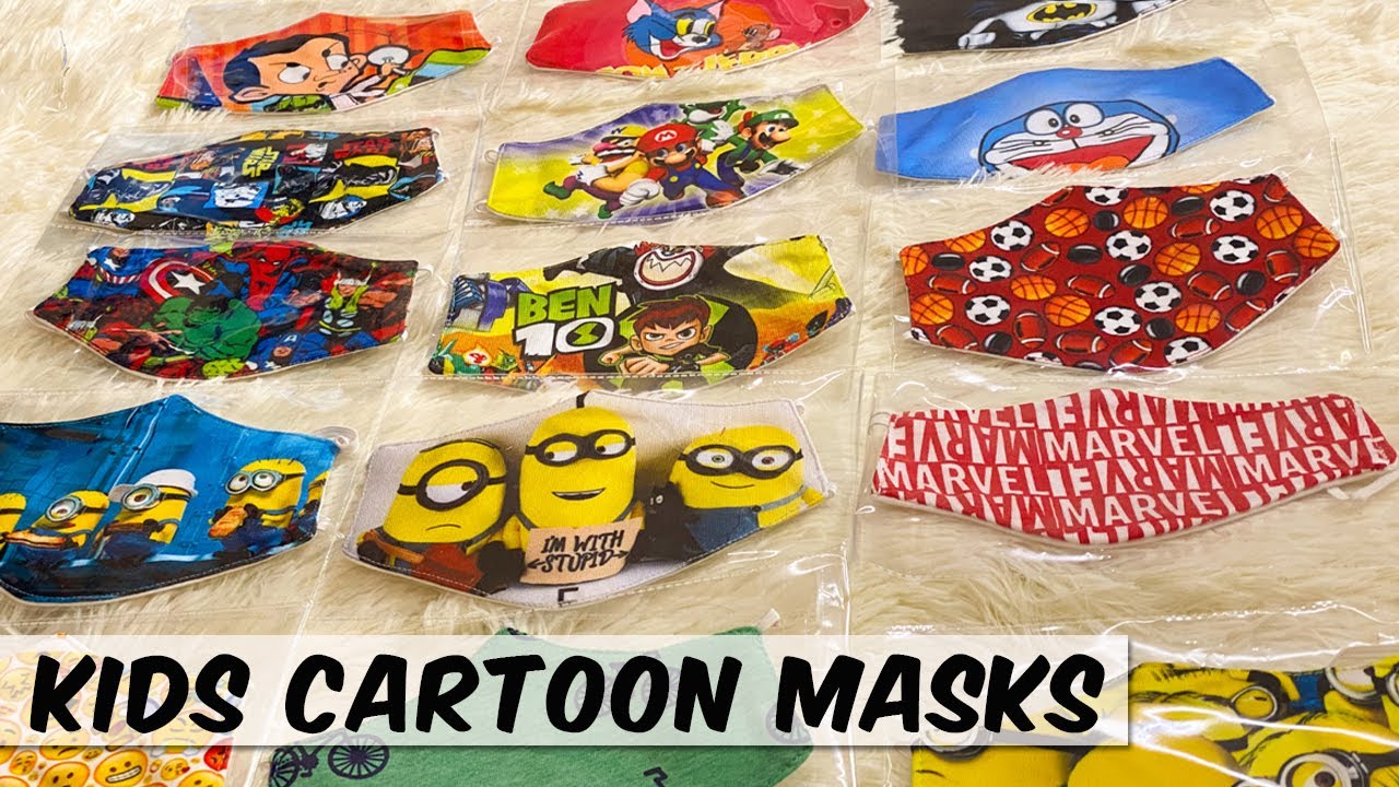 Kids Cotton Mask I Cartoon Mask I Doremon I Motu Patlu I Mr Bean I ...