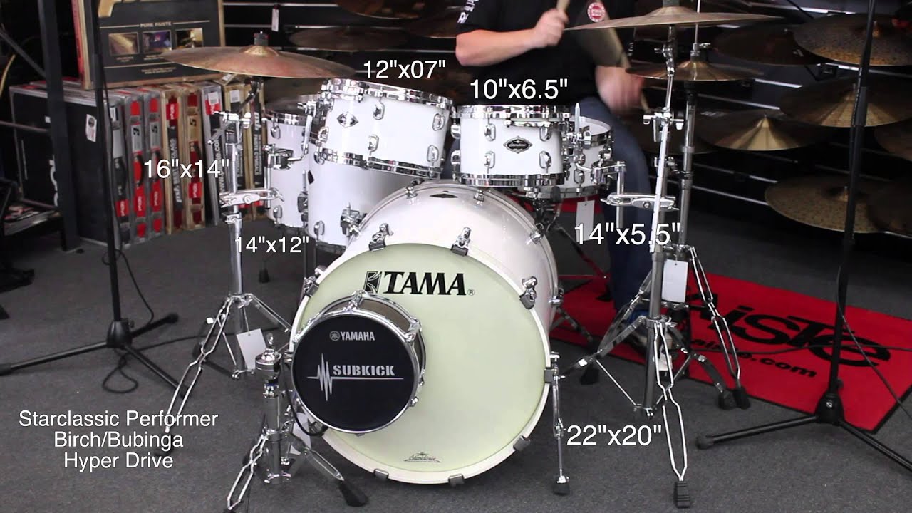 Tama Starclassic Performer: Birch/Bubinga Hyper Drive 6 piece - YouTube