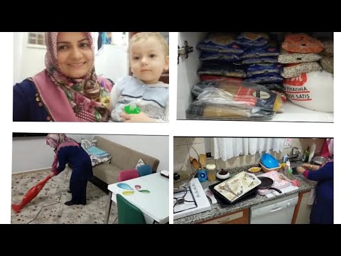 AKŞAM TEMİZLİĞİ❌RAMAZAN KOLİSİNDEN ÇIKANLAR ❌ERZAK DOLABINI YERLEŞTİRDİM ARI GİBİ ÇALIŞTIM
