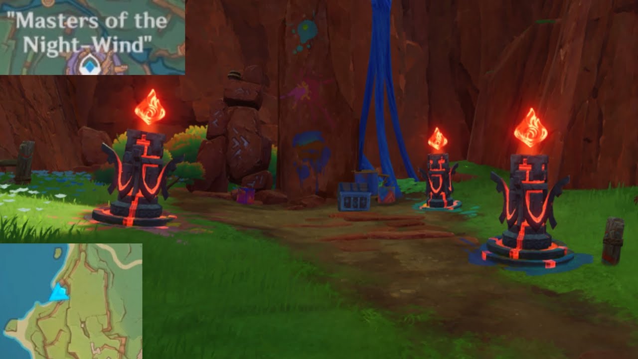 Pyro Elemental Monument Masters Of The Night Wind | Natlan Genshin ...