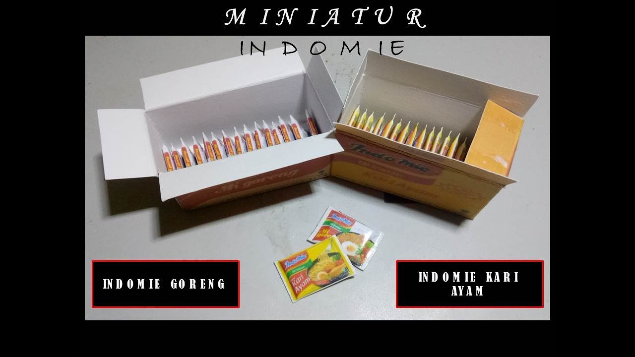 DIY Miniature ,, Membuat Miniatur Indomie Goreng dan Kari Ayam - YouTube