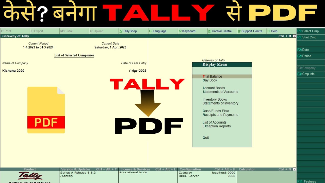 tally से pdf केसे बनाए how to export tally to pdf #tally #accounting ...