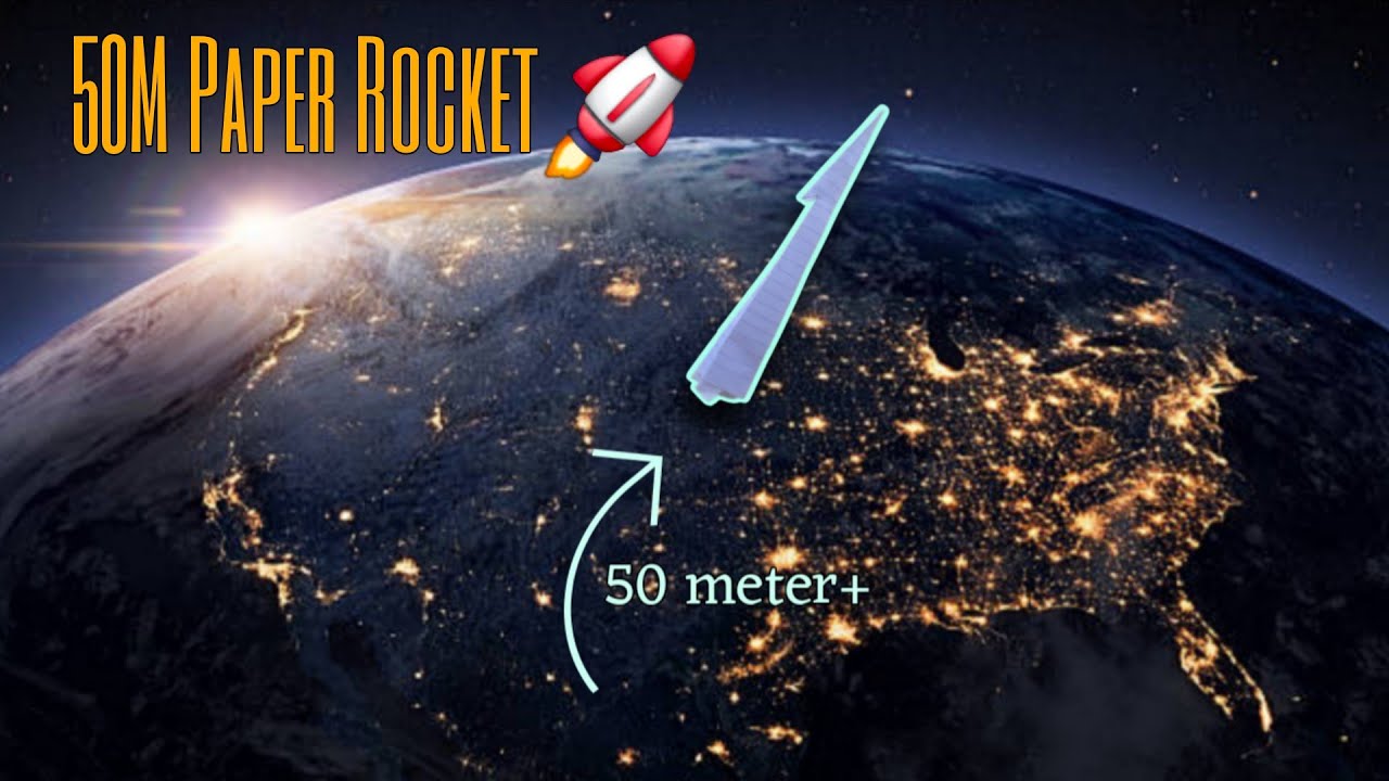How to make paper fly 50 METERS! How to Make a Powerful Paper Rocket ...