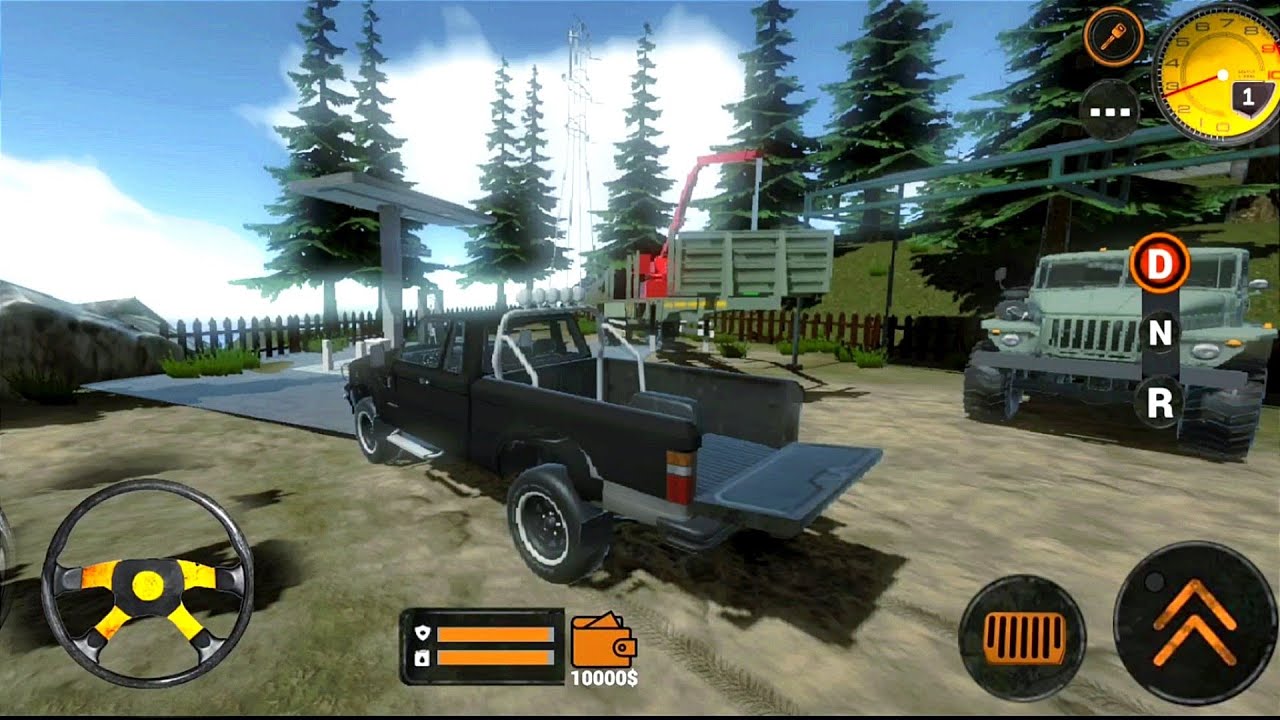 Loading Wood Logs On Pickup Truck - Offroad Truck Driver Forest ...