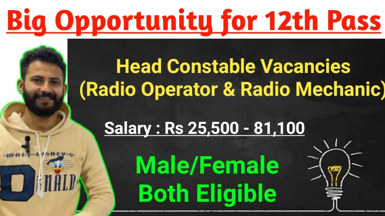 Head Constable (Radio Operator & Radio Mechanic) Vacancies ~ Big ...