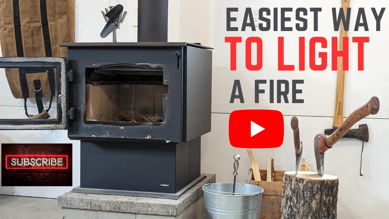 How To Light A Wood Stove Or Fireplace.🔥 - YouTube