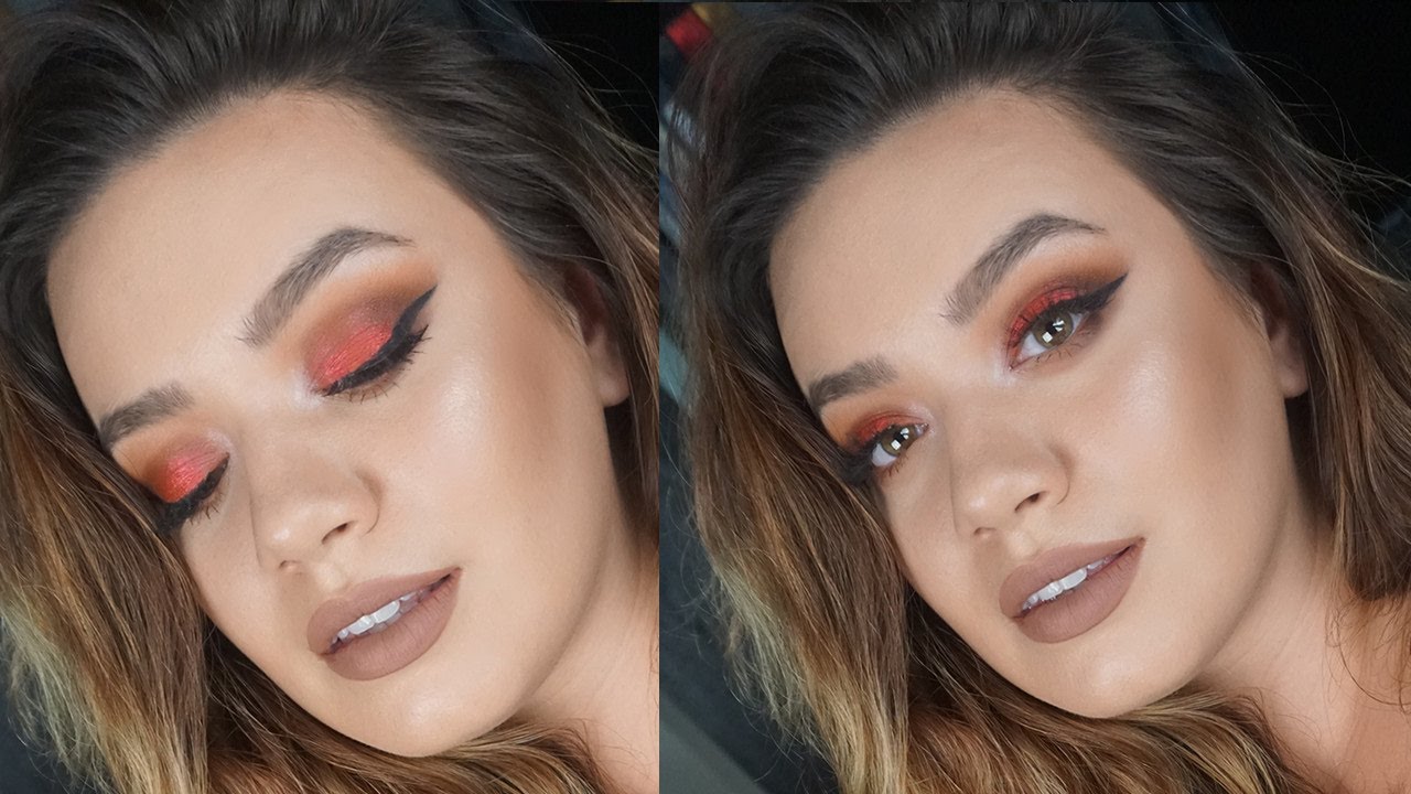 RICH RED MAPLE EYES | Full Face Tutorial - YouTube
