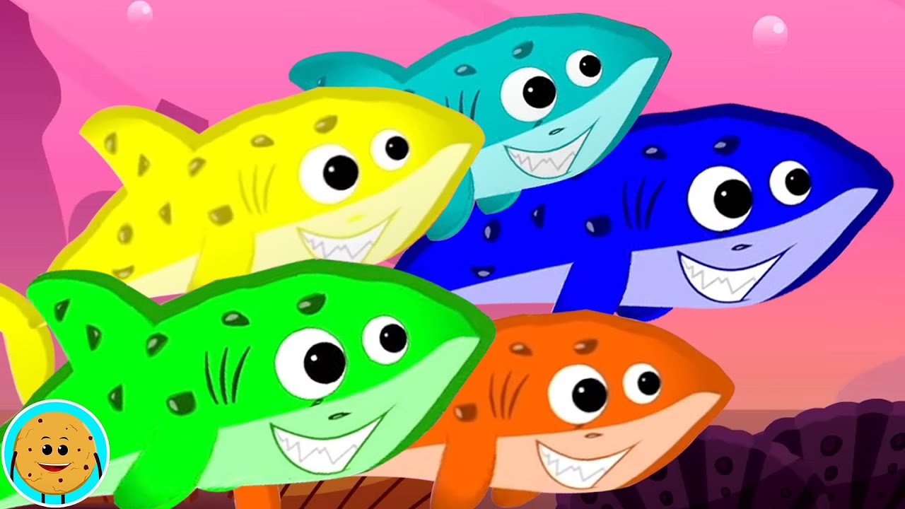 Five Little Sharks, Number Song and Rhymes for Kids - YouTube
