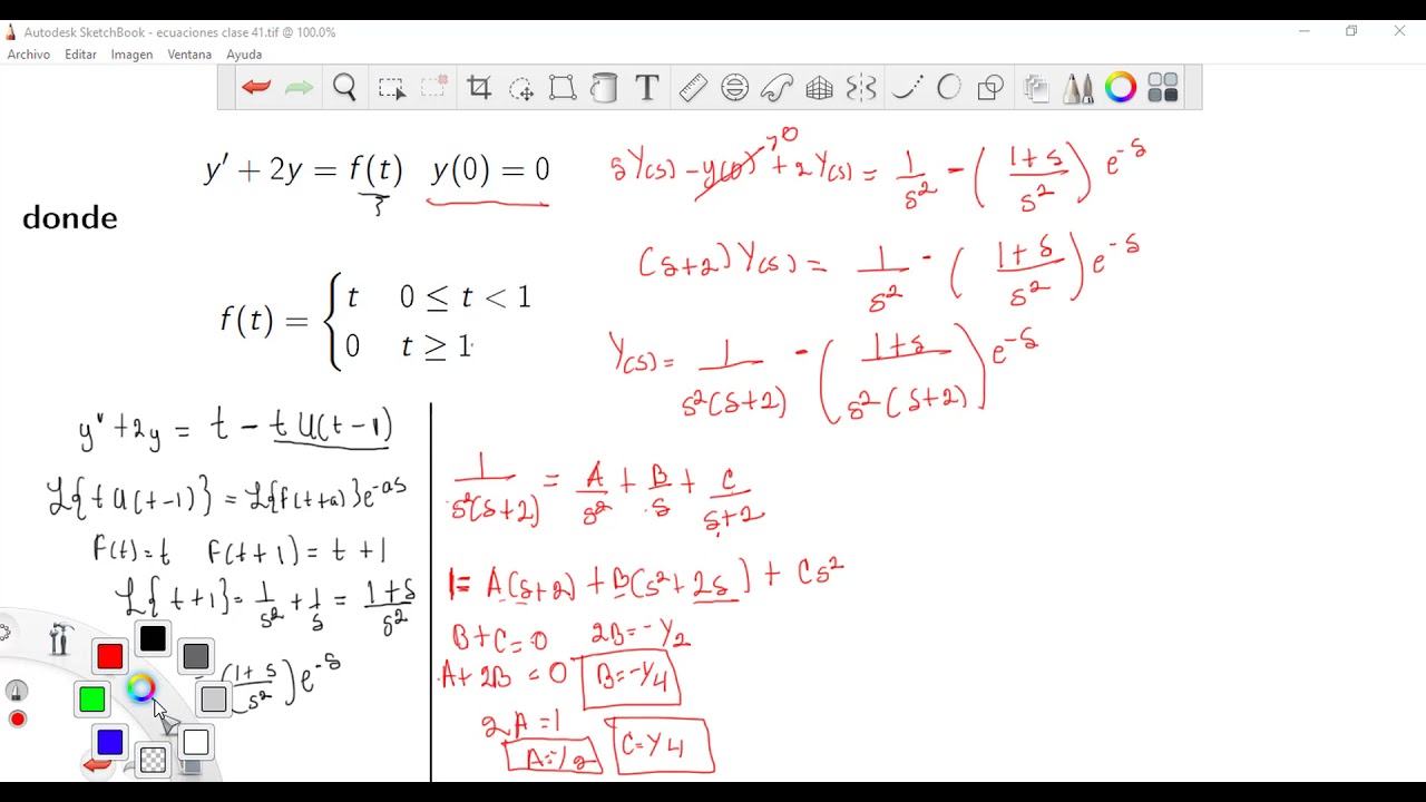 28. Ejemplo 3: Ecuación diferencial aplicando el segundo teorema de ...