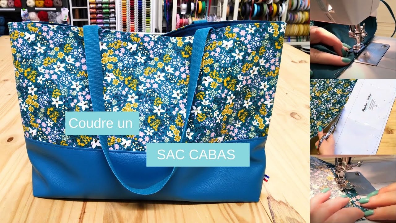 Tuto couture débutant - Sac cabas Eva (Patron PDF Gratuit) - YouTube