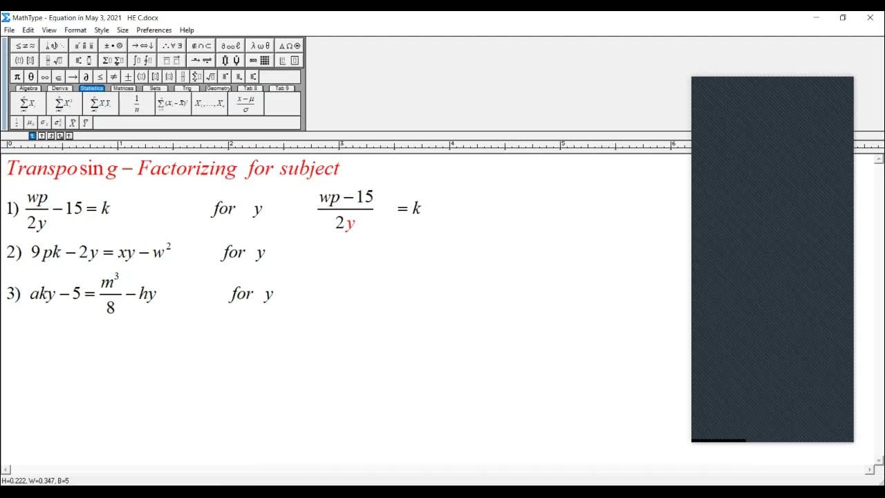 Transposing Using factorization - YouTube
