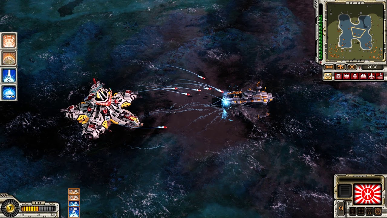 C&C Red Alert 3 Uprising Giga Fortress vs Assault Destroyer - YouTube