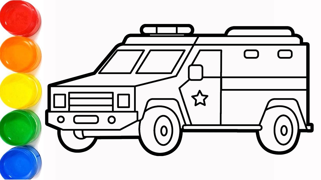 How to draw SWAT police truck | Step by Step Drawing Tutorial - YouTube