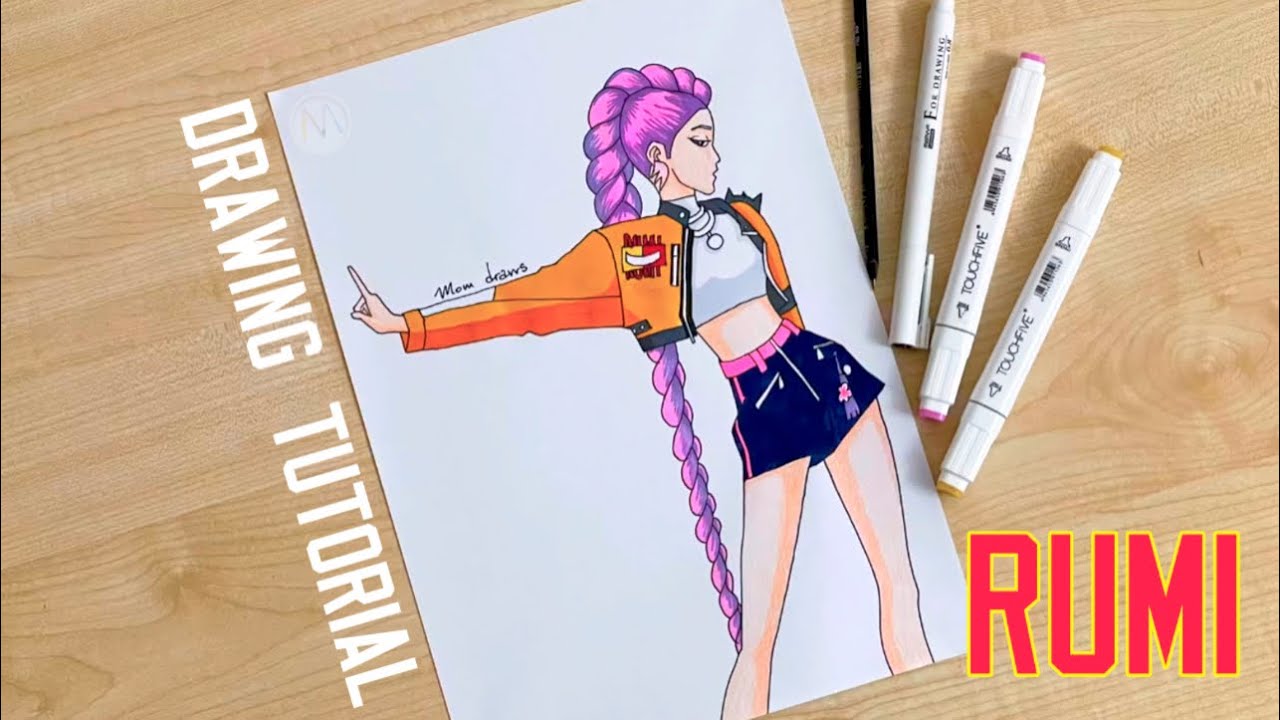How to draw KPop Demon Hunters / How to draw Huntrix / How to draw Rumi ...