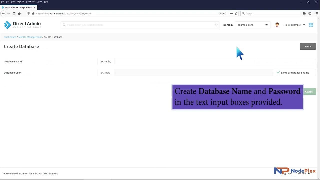 How to create a database in DirectAdmin - YouTube
