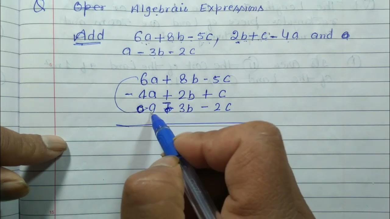 Add the following algebraic expression - YouTube