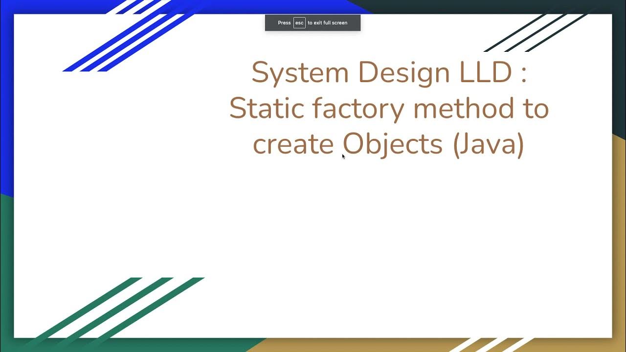 System Design LLD : Static factory method to create Objects (Java) (Object Creation Part-1 ...
