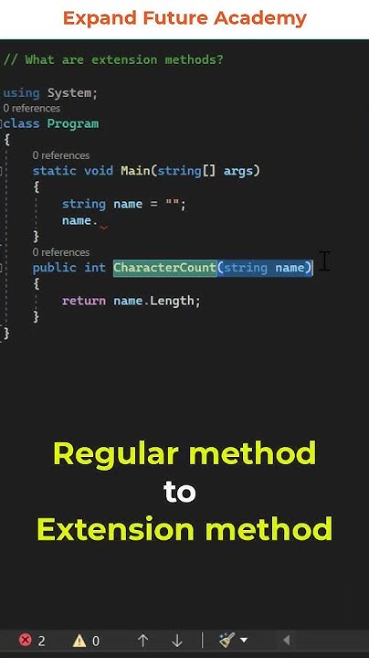C# Programmers FAQ - 40 - What are Extension Methods [C#] #ExpandFutureAcademy #shorts - YouTube
