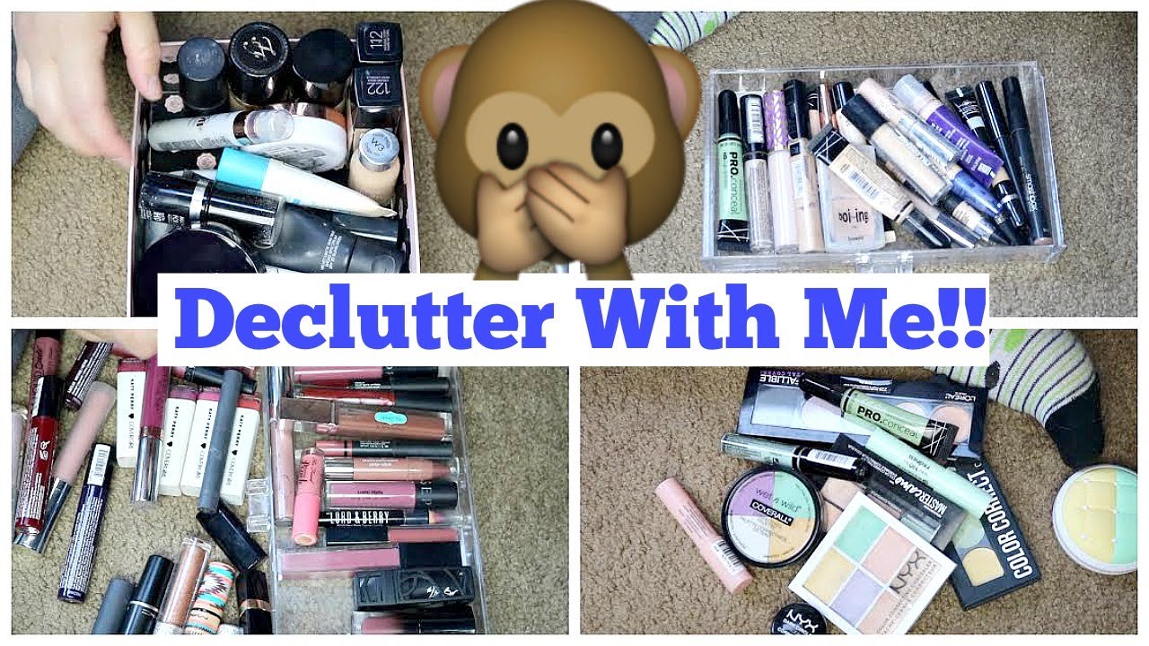 Declutter my makeup collection with me! (part 1) - YouTube