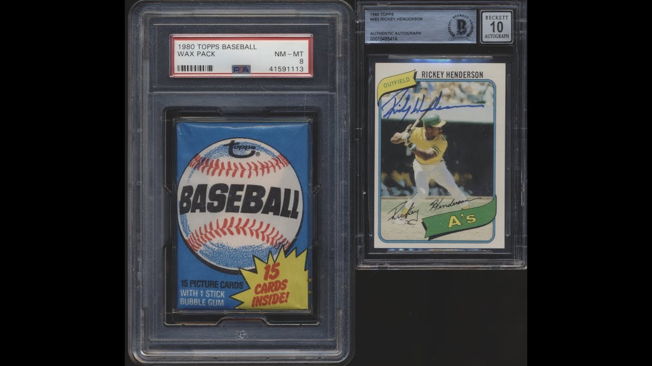 1980 Topps Baseball Wax Pack PSA 8 Break #6 + BONUS Rickey Henderson ...