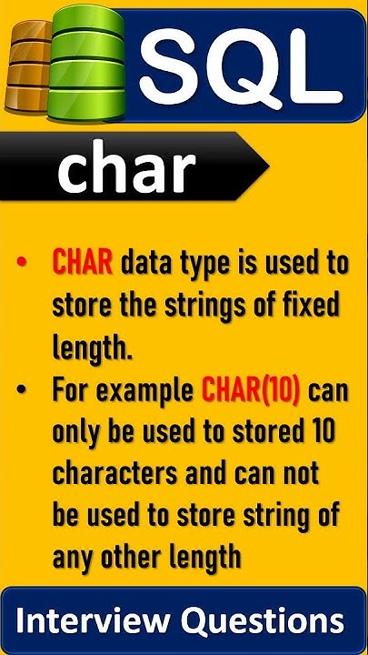 #sql interview question and answer | differences between #Varchar2 and #char data types - YouTube