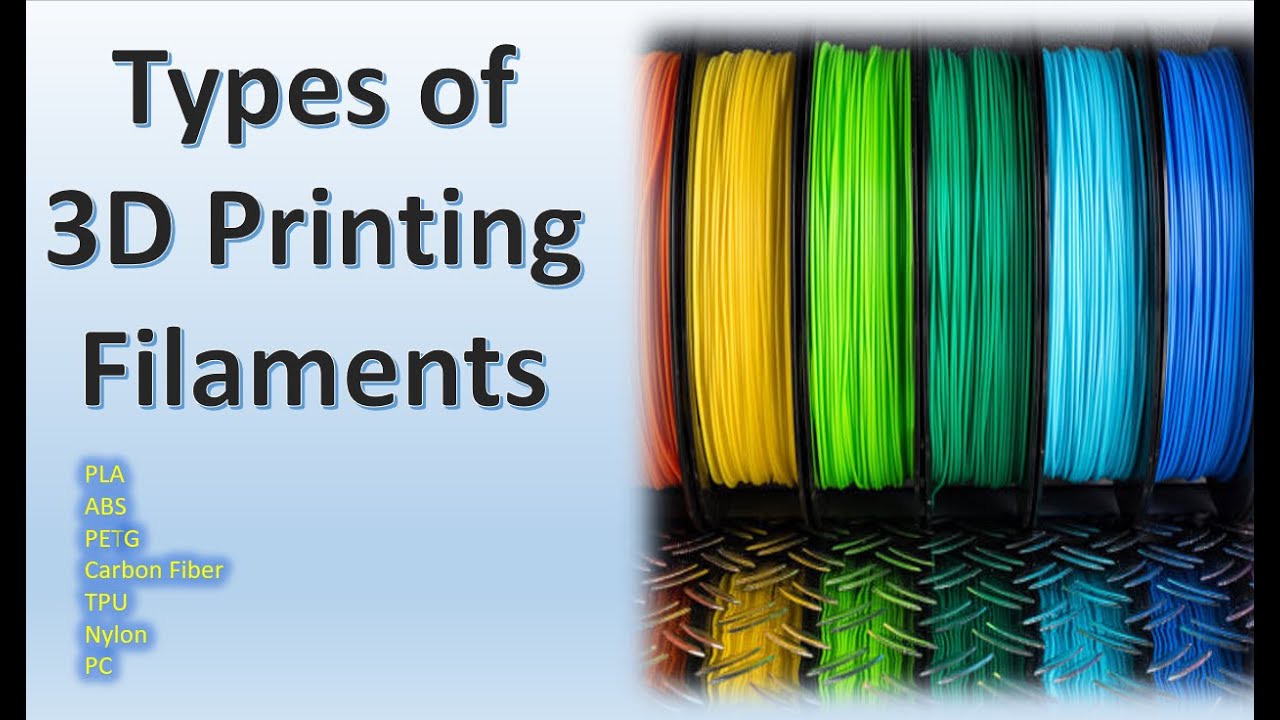 Types of 3D Printing Filaments - YouTube