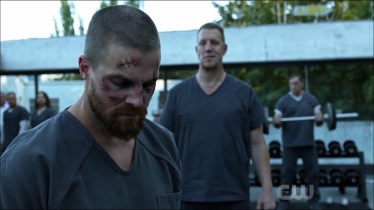 Arrow 7x01 Oliver Attacks Prison Inmates Scene - YouTube