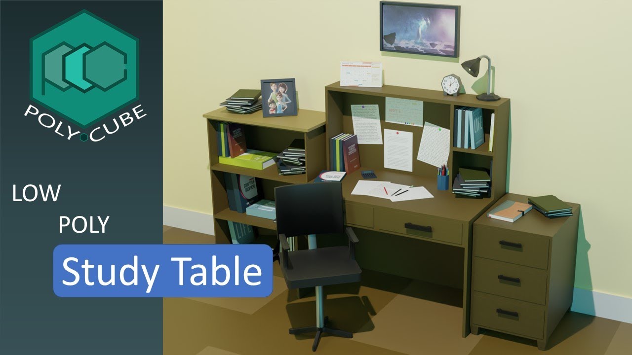 Study Table Low Poly | Blender 2.83 | Cycles - YouTube