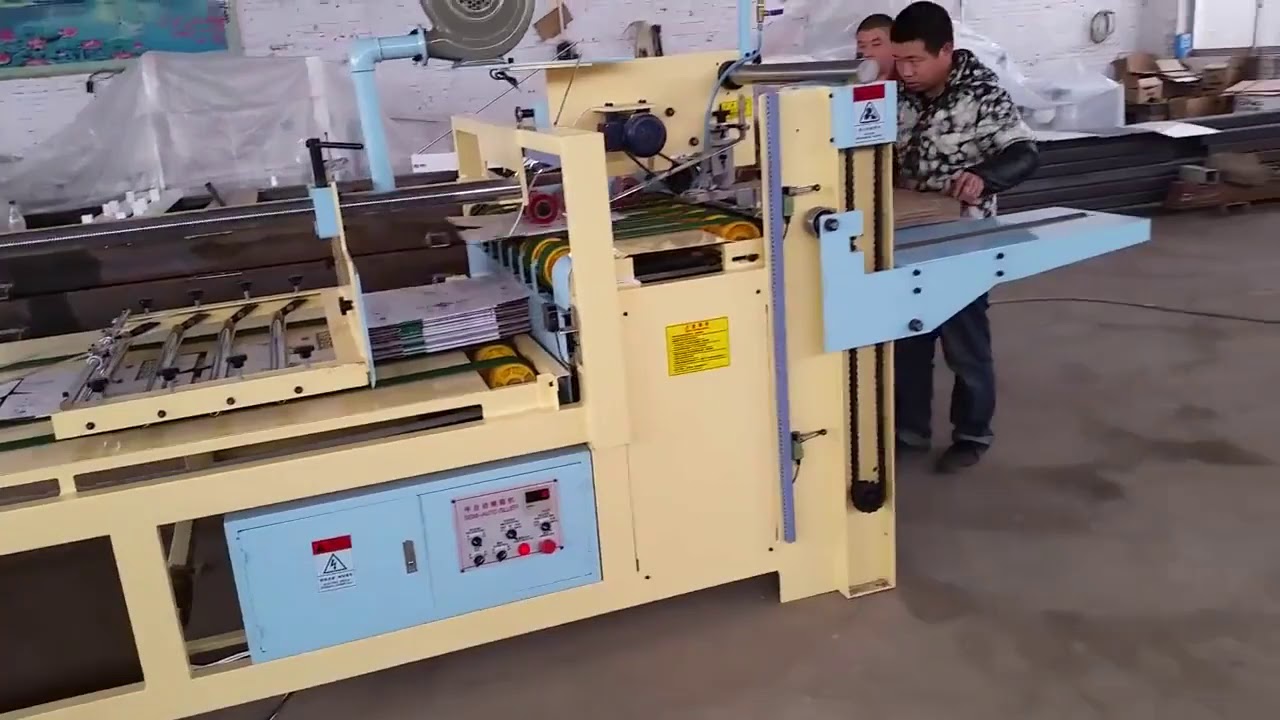 semi auto gluing machine - YouTube