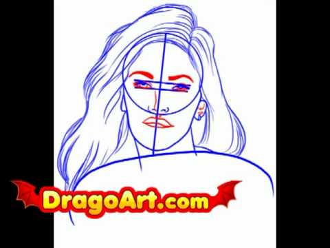 How to draw Megan Fox, step by step - YouTube