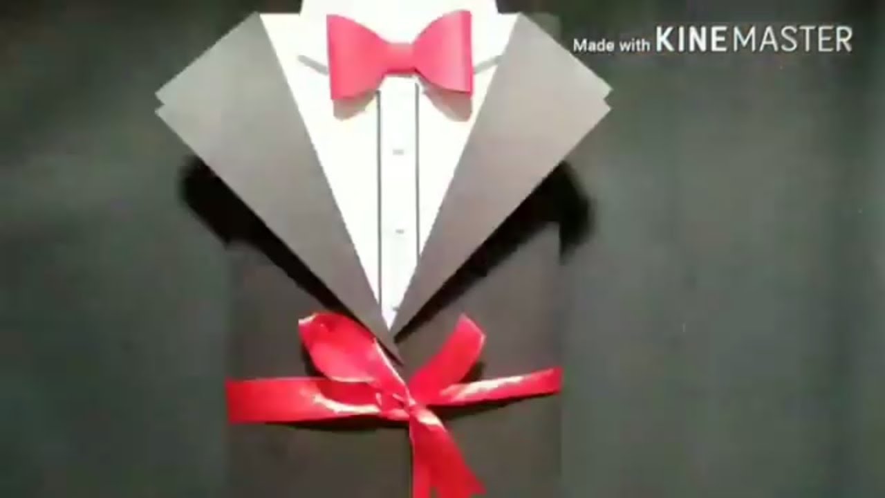 Tuxedo greeting card tutorial||How to make tuxedo scrapbook ||Handmade ...