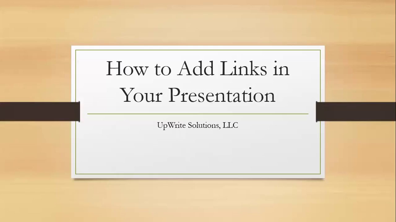 How to Add a Hyperlink to PowerPoint Presentation - YouTube