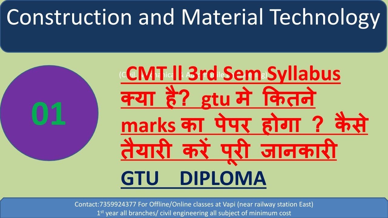 CMT ll 3rd Sem Syllabus क्या है? gtu मे कितने marks का पेपर होगा ? कैसे ...