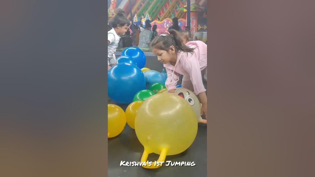 Krishva's 1st jumping ride - YouTube