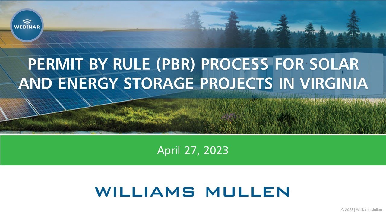 Renewable Energy Webinar Series: Permit by Rule Process for Solar and ...