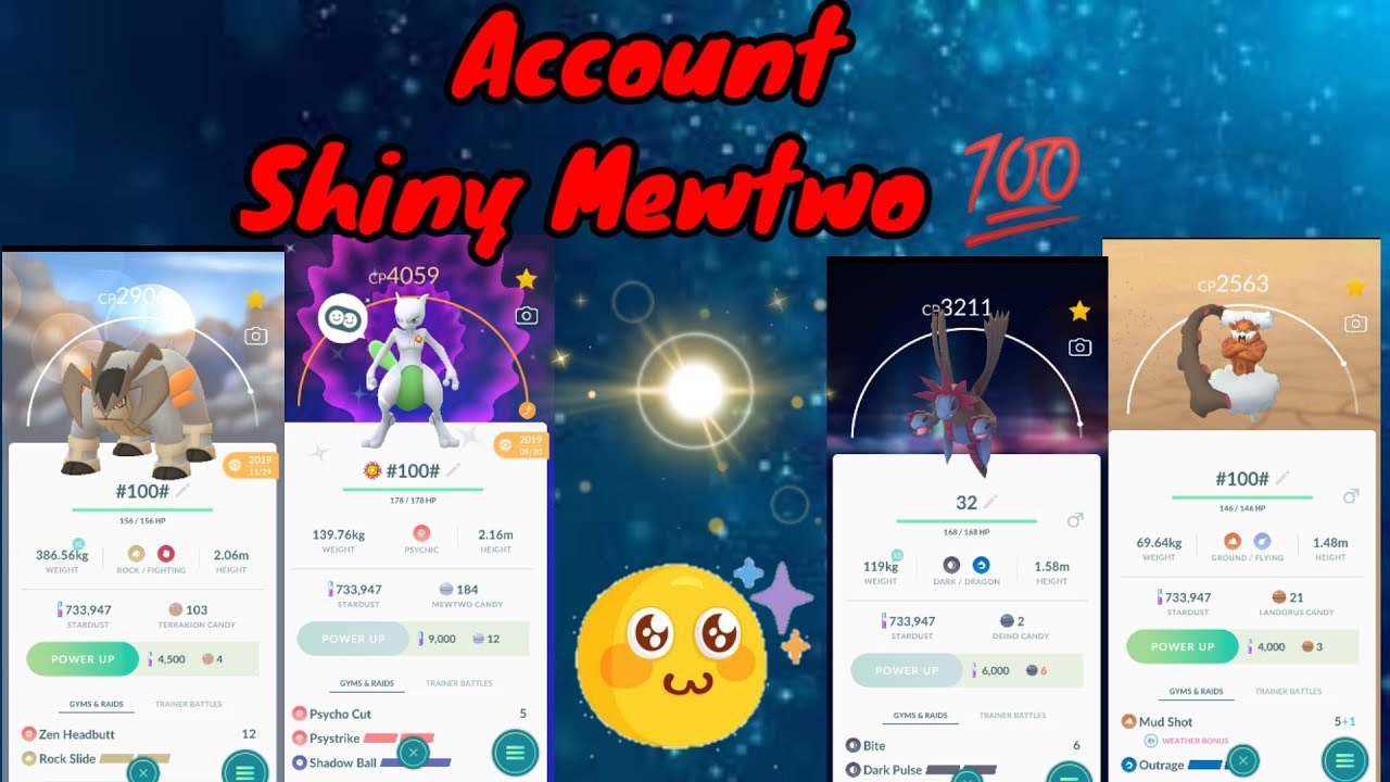 Pokemon Go Account Lv35 Shundo Mewtwo ,Terrakion 💯,Landorus 💯 - YouTube