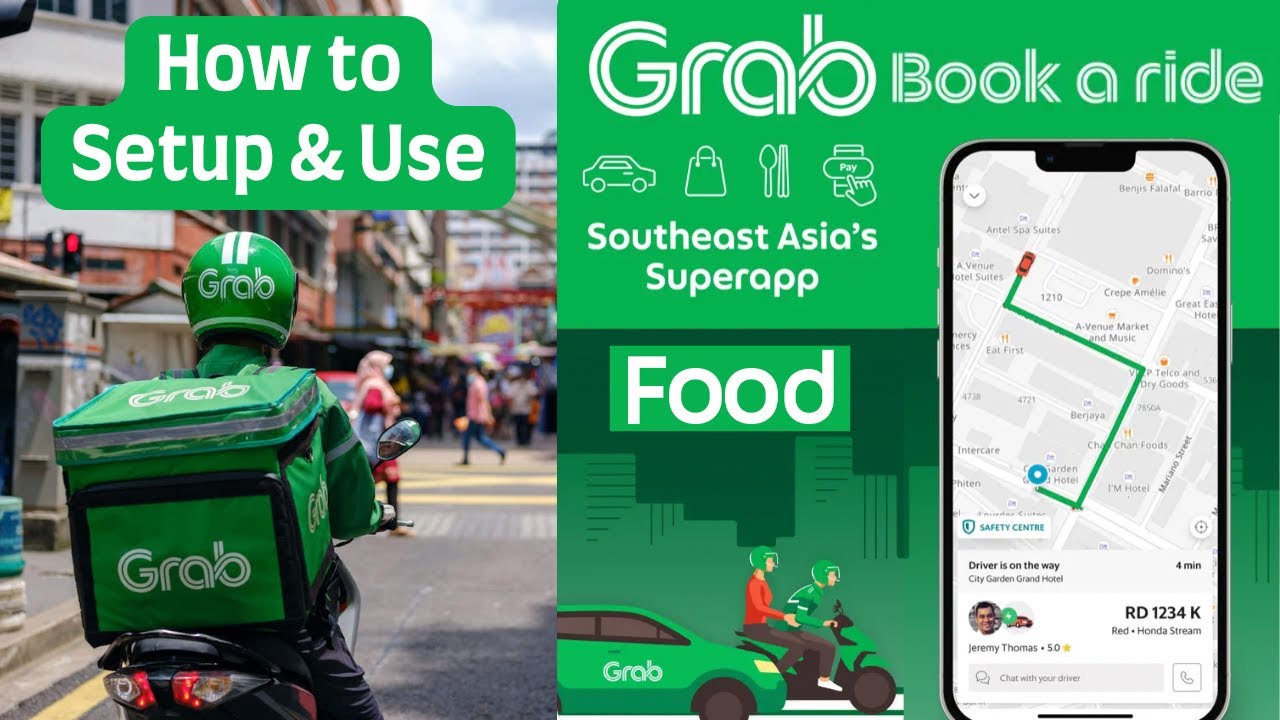 How to Setup & Use Grab App Tutorial for Ride, Food, Payment in South ...