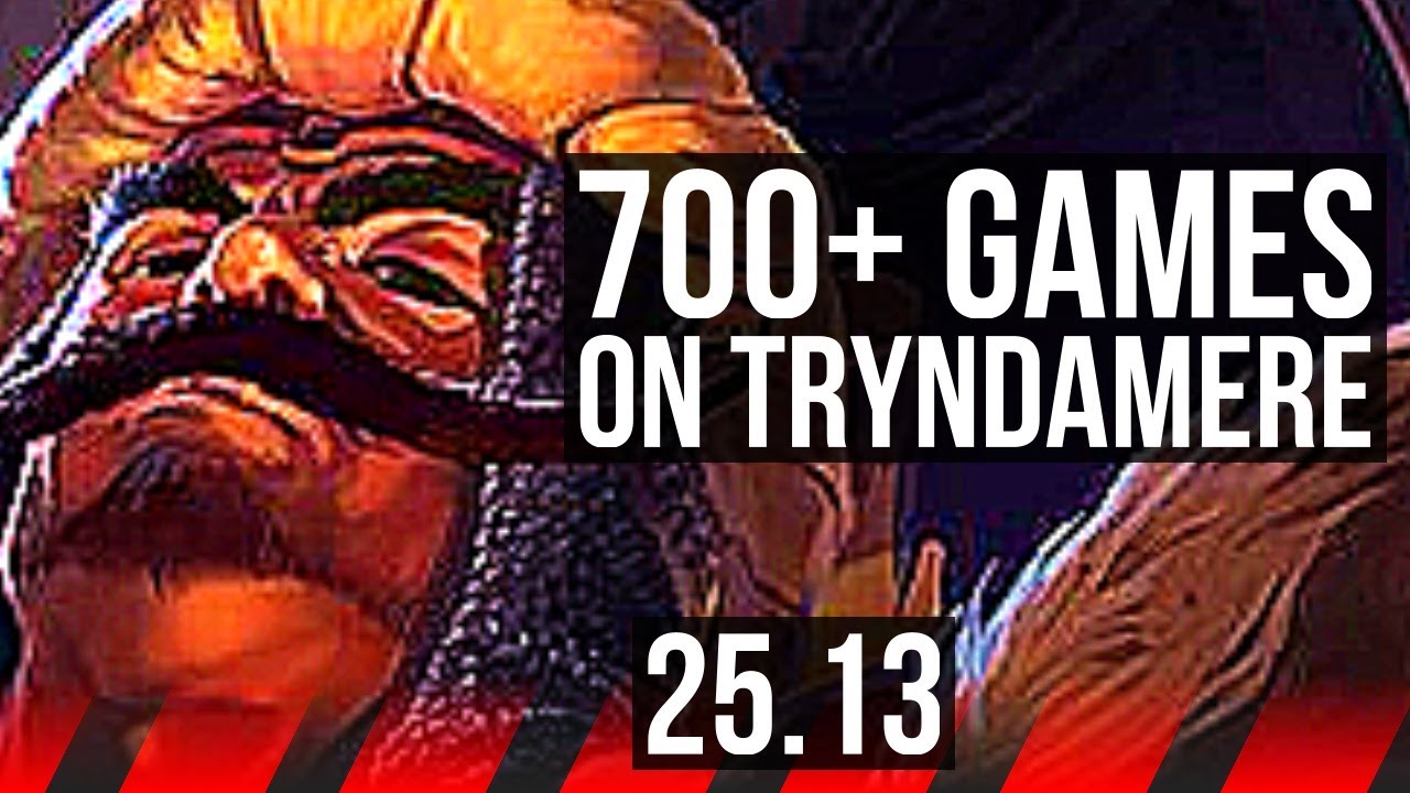 TRYNDAMERE vs VAYNE (TOP) | 8 solo kills, Legendary, 20/2/2, 700+ games ...