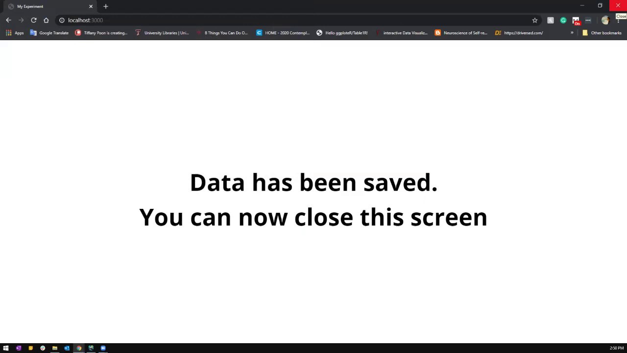 jsPsych tutorial Part 14: Post-save page - YouTube