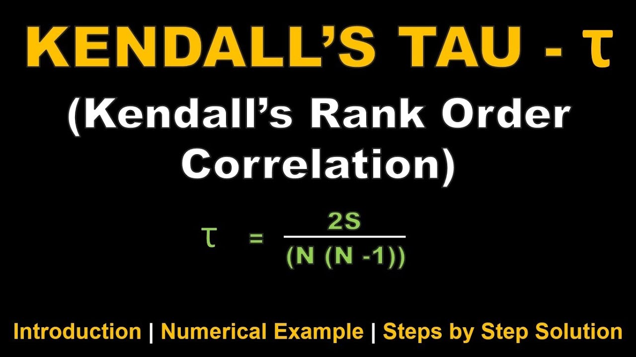 Kendalls Rank Order Correlation Kendalls Tau τ Numerical
