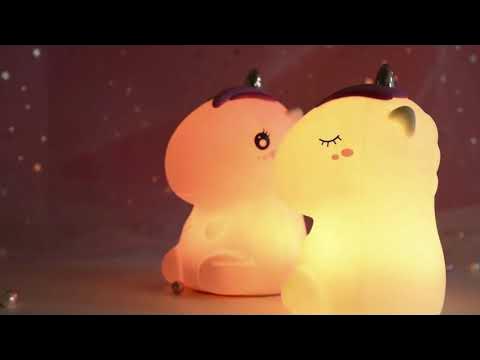 Geekmonkey Silicone Unicorn – LED Night Light - YouTube