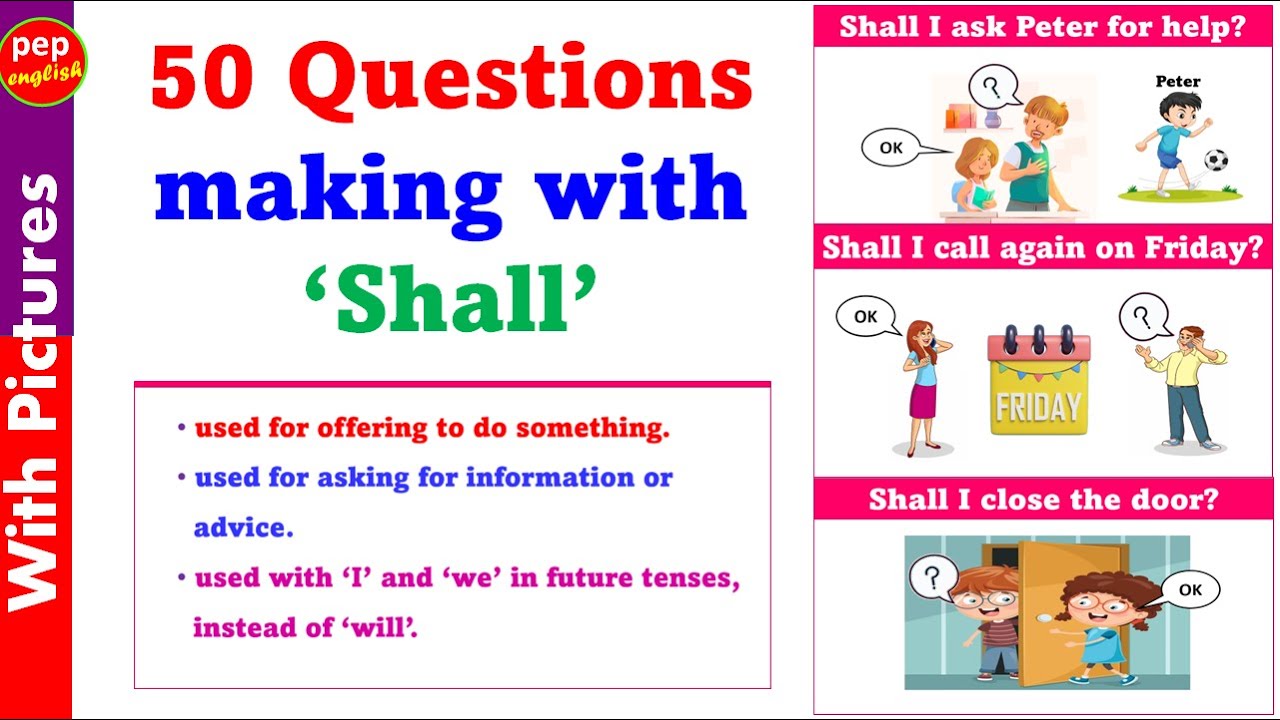 How To Make Questions In English Using 'shall' | Question making in ...