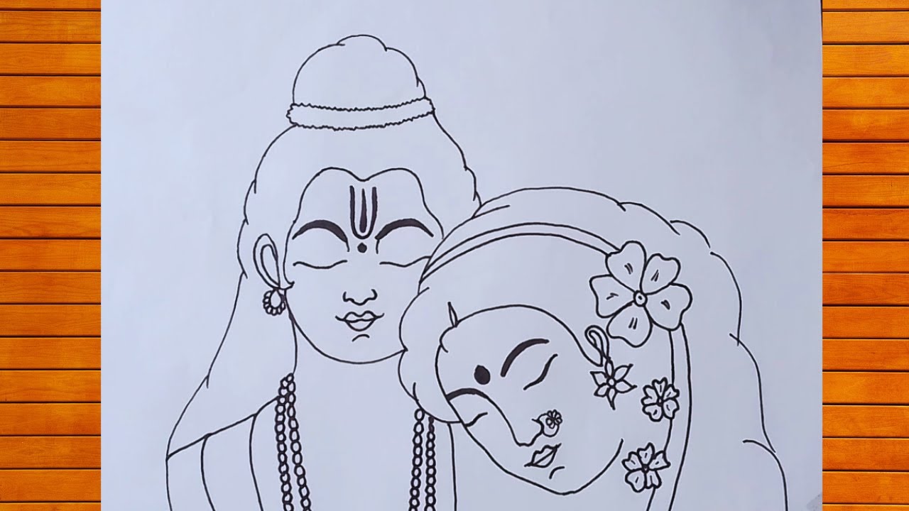 Ram Sita Drawing Easy Step By Step How To Draw Ram Sita Ram Sita Special Drawing Youtube